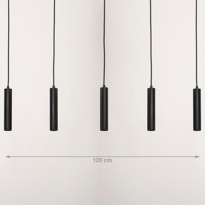 Pendelleuchte 15548: Modern, Metall, Schwarz, Matt
