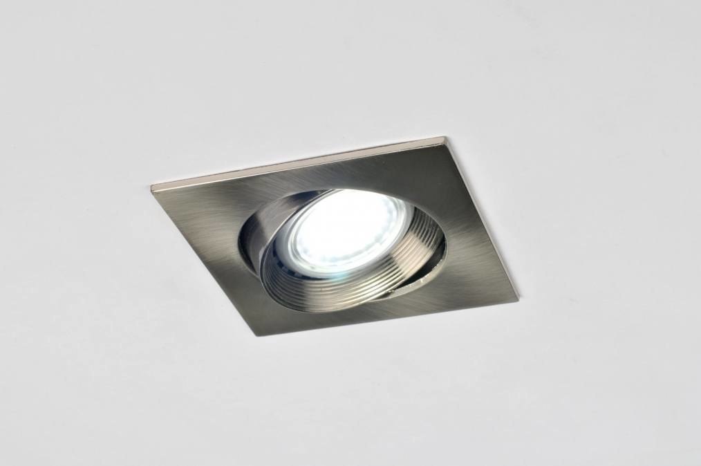 Inbouwspot 30027: Modern, Staal , Rvs, Vierkant