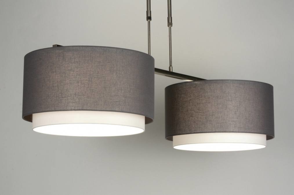 Hanglamp 30410: Modern, Staal , Rvs, Stof